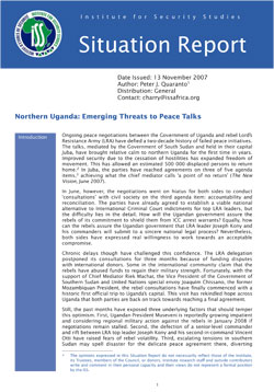 Situation Report: Northern Uganda - Emerging Threats to Peace Talks ...