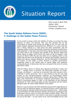 Situation Report: The South Sudan Defence Force (SSDF): A Challenge to ...